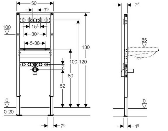 Geberit Duofix stelaż podtynkowy do umywalki dla baterii - termicotychy.pl